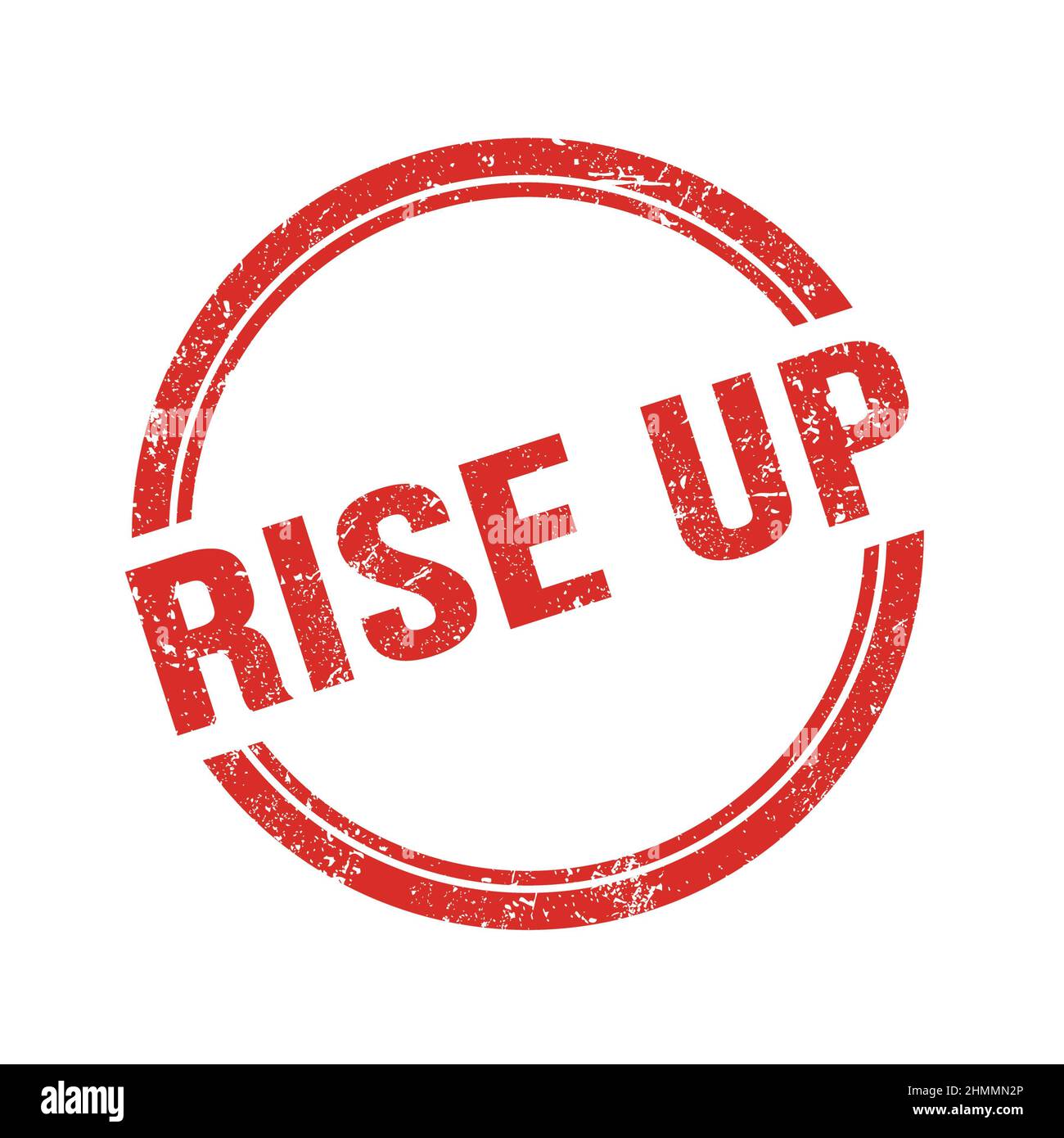 RISE UP, words on red round stamp Stock Photo - Alamy