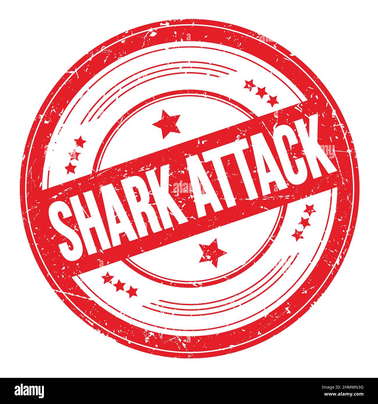 SHARK ATTACK text on red round grungy texture stamp Stock Photo - Alamy