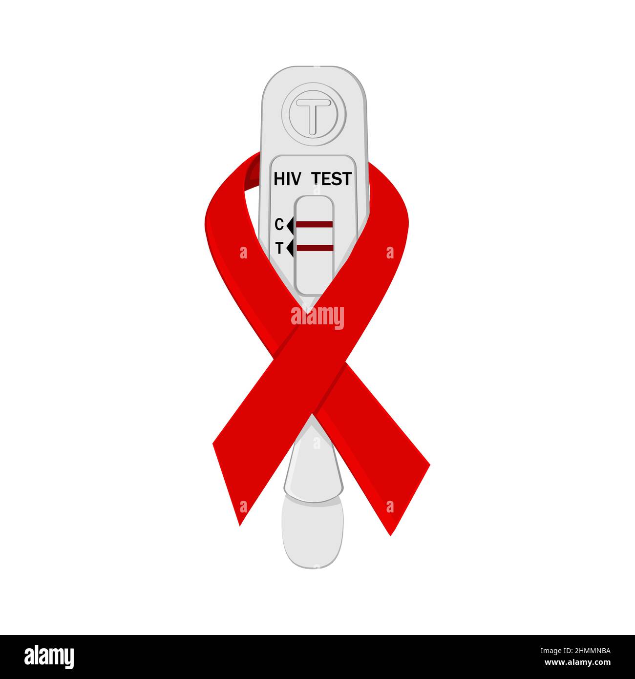An HIV testing kit with a laboratory test tube for blood analysis ...