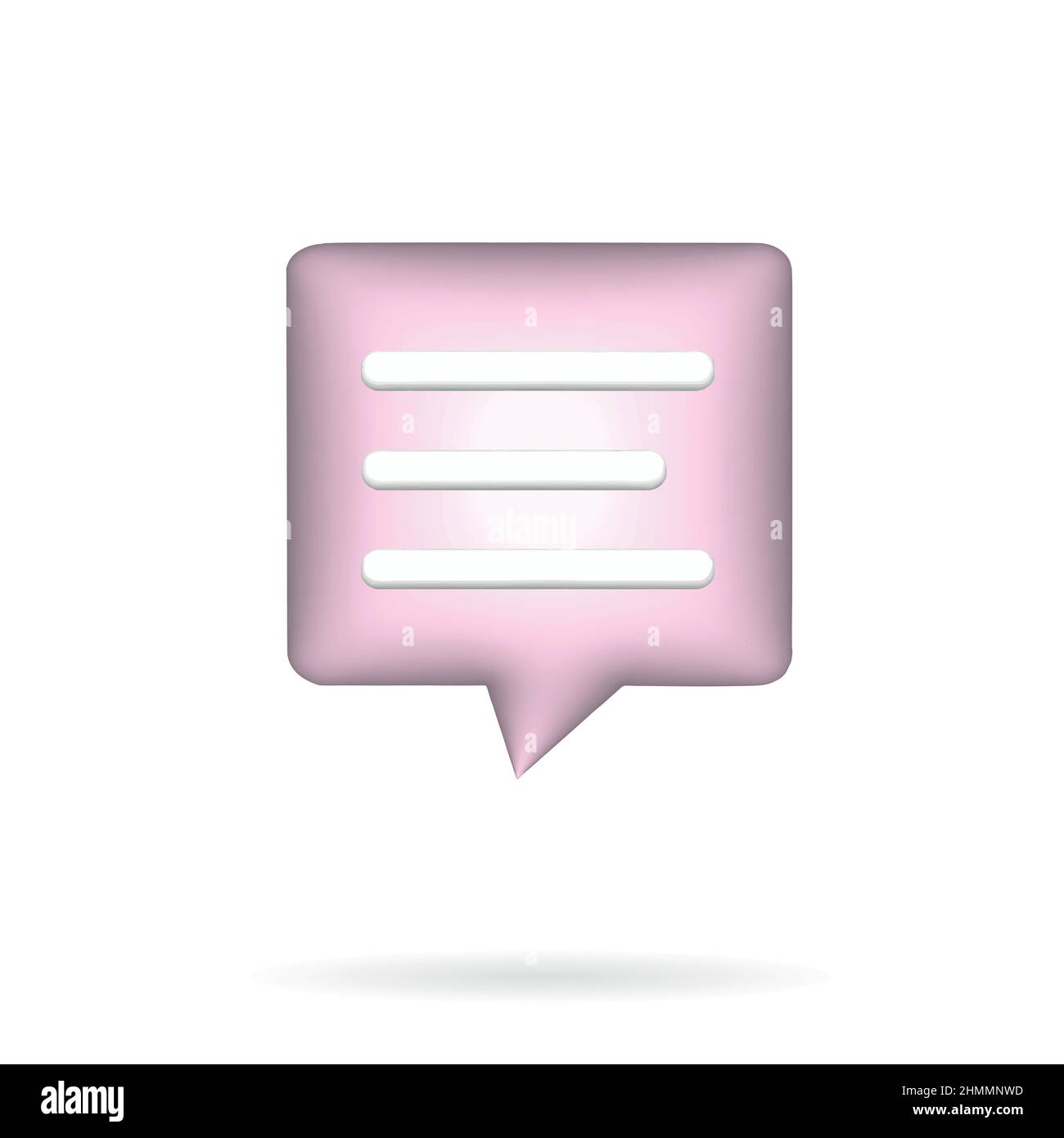 Pink Speech, dialogue bubble, communication, - realistic icon. 3d ...
