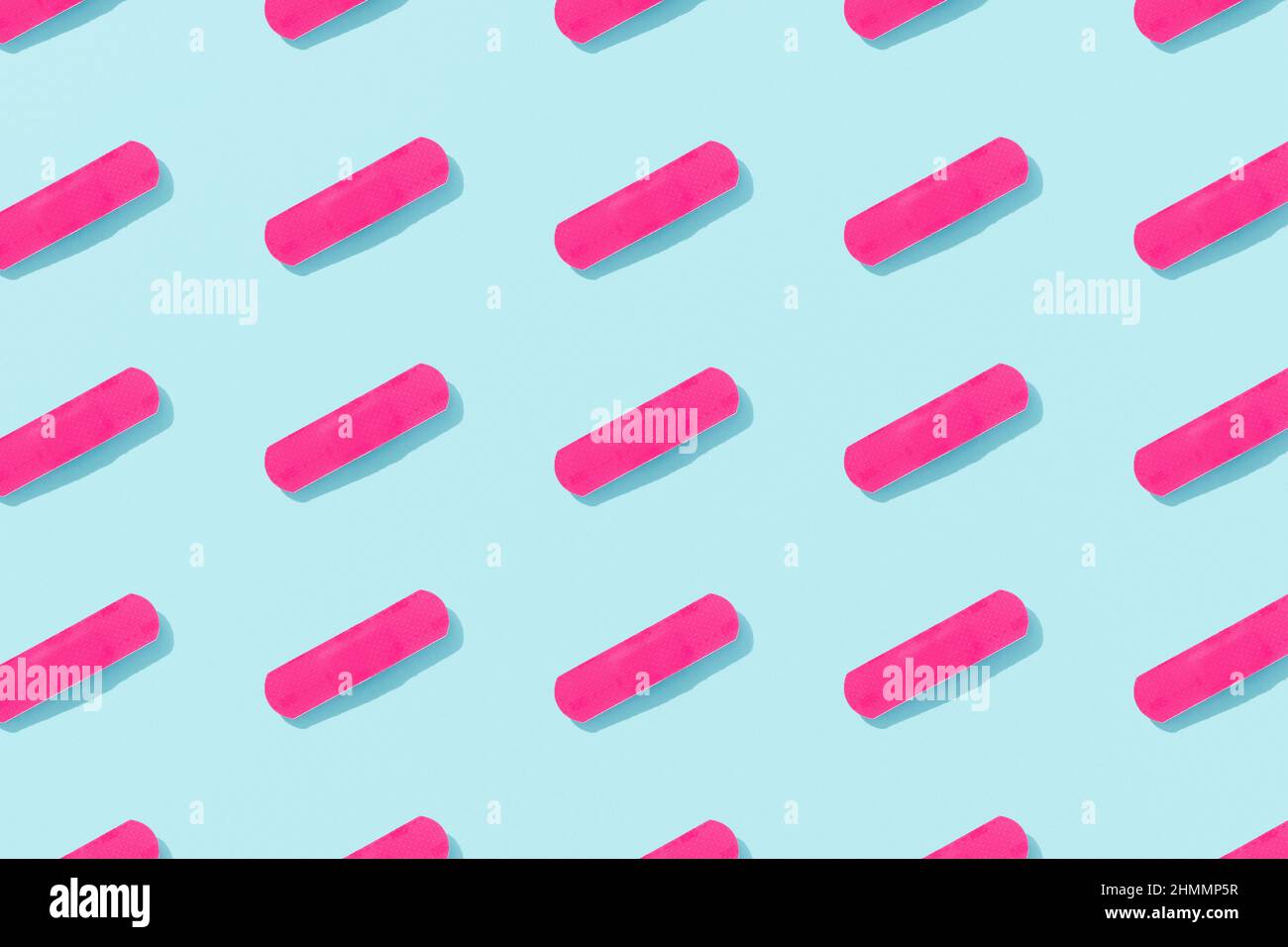 Pattern with medical patch on a blue background with deep shadows ...