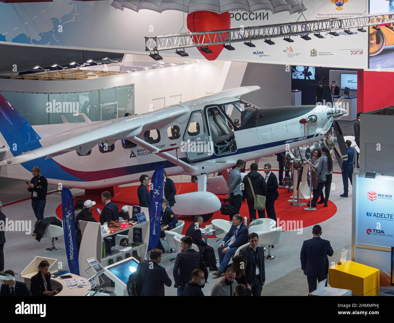 Moscow, Russia. 09th Feb, 2022. Russian light multipurpose aircraft LMS ...