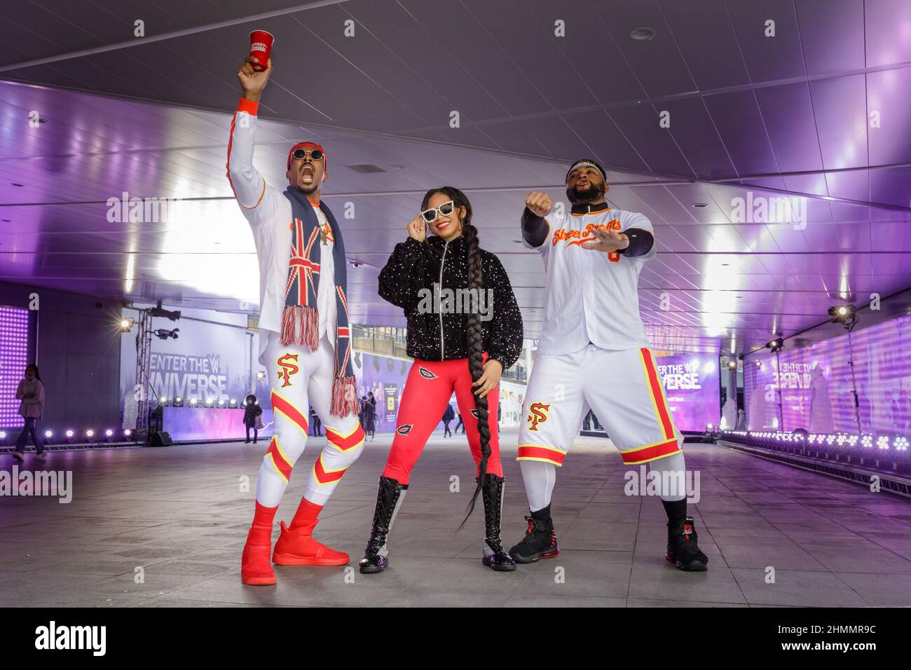Olympic Way, Wembley Park, UK. 11th February 2022. WWE Superstars ...