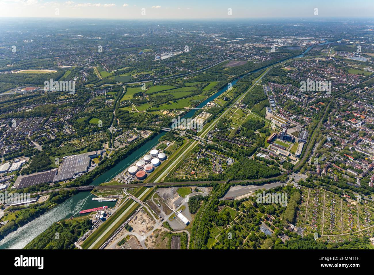 Aerial view, industrial park Nordstern, Nordsternpark, Heßler ...