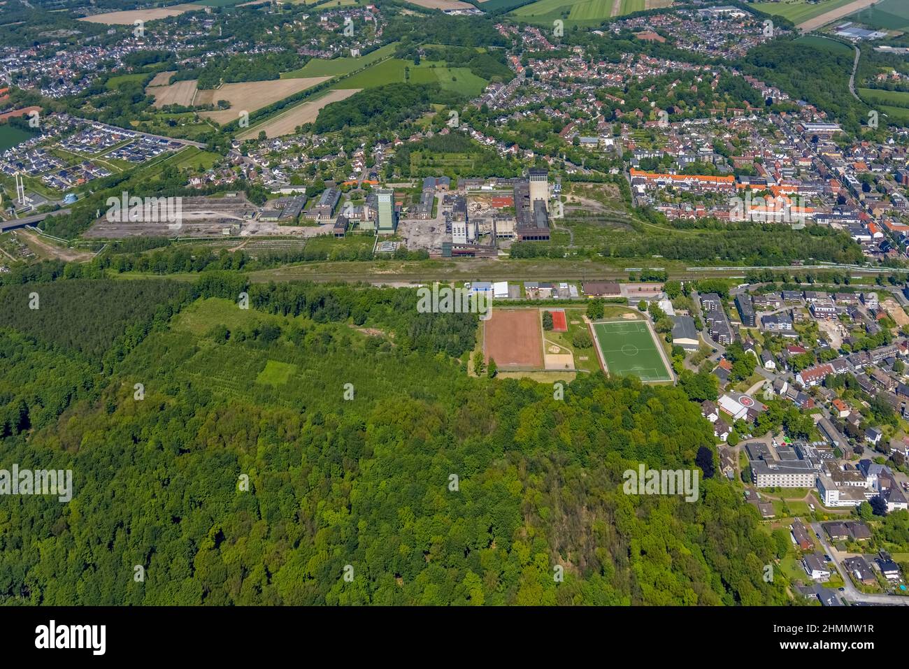 Aerial view, New Westerholt Colliery, Hassel, Gelsenkirchen, Ruhr Area ...