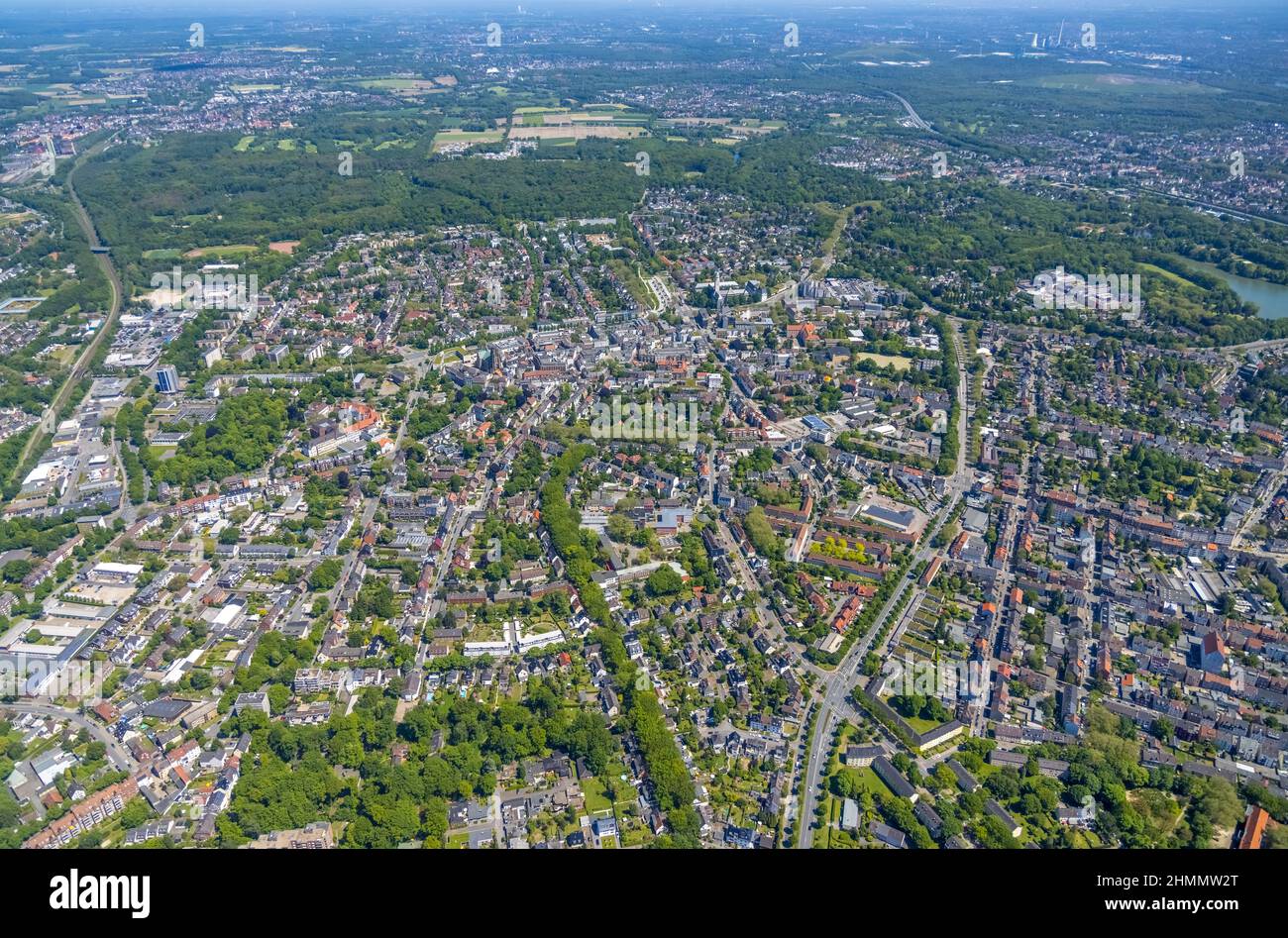 Aerial view, main centre Buer, retail centre, Buer, Gelsenkirchen, Ruhr ...