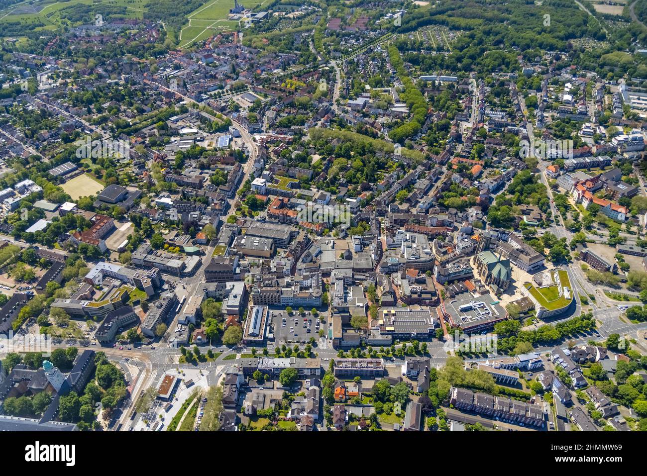 Aerial view, main centre Buer, retail centre, Buer, Gelsenkirchen, Ruhr ...