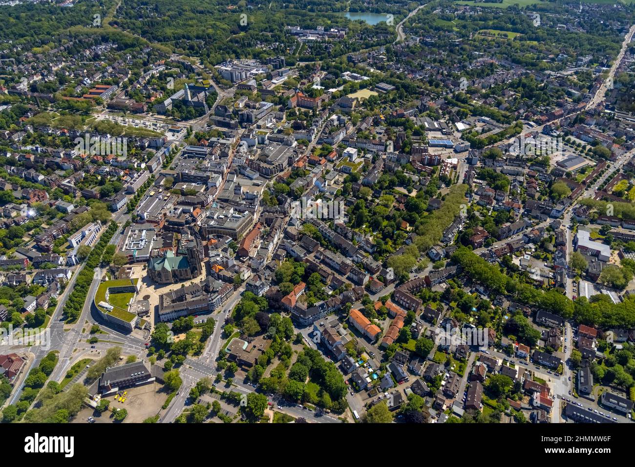 Aerial view, main centre Buer, retail centre, Buer, Gelsenkirchen, Ruhr ...