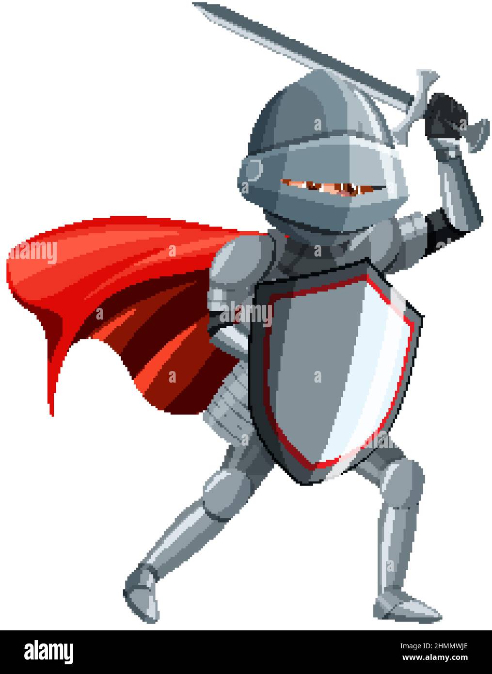 Medieval knight in armor costume isolated illustration Stock Vector ...