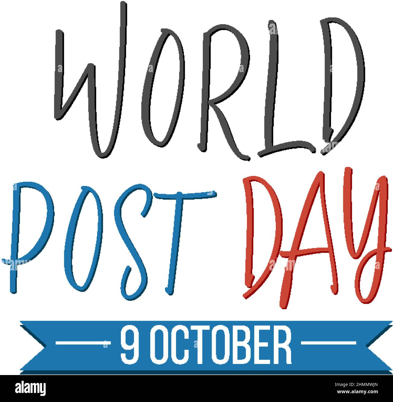 World Post Day on 9 October banner illustration Stock Vector Image ...
