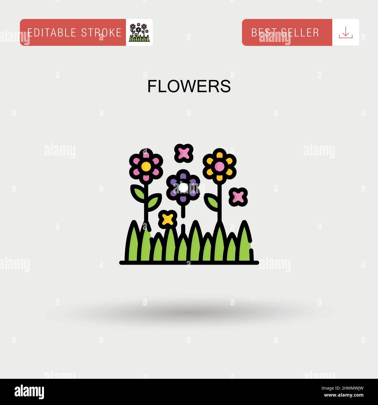 Flowers Simple vector icon Stock Vector Image & Art - Alamy