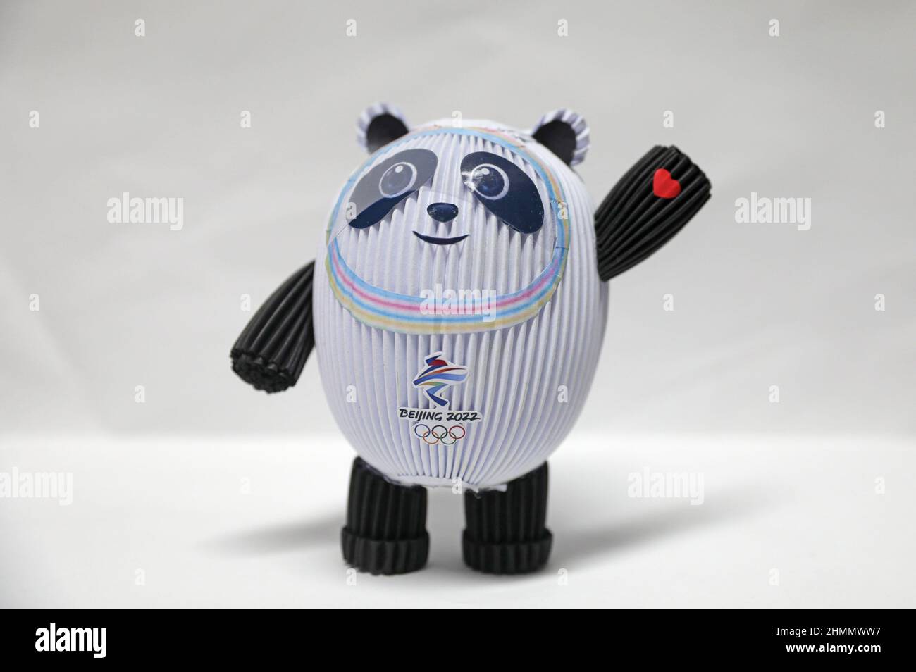 (220211) -- SHENYANG, Feb. 11, 2022 (Xinhua) -- Photo taken on Feb. 10, 2022 shows a mascot of ...