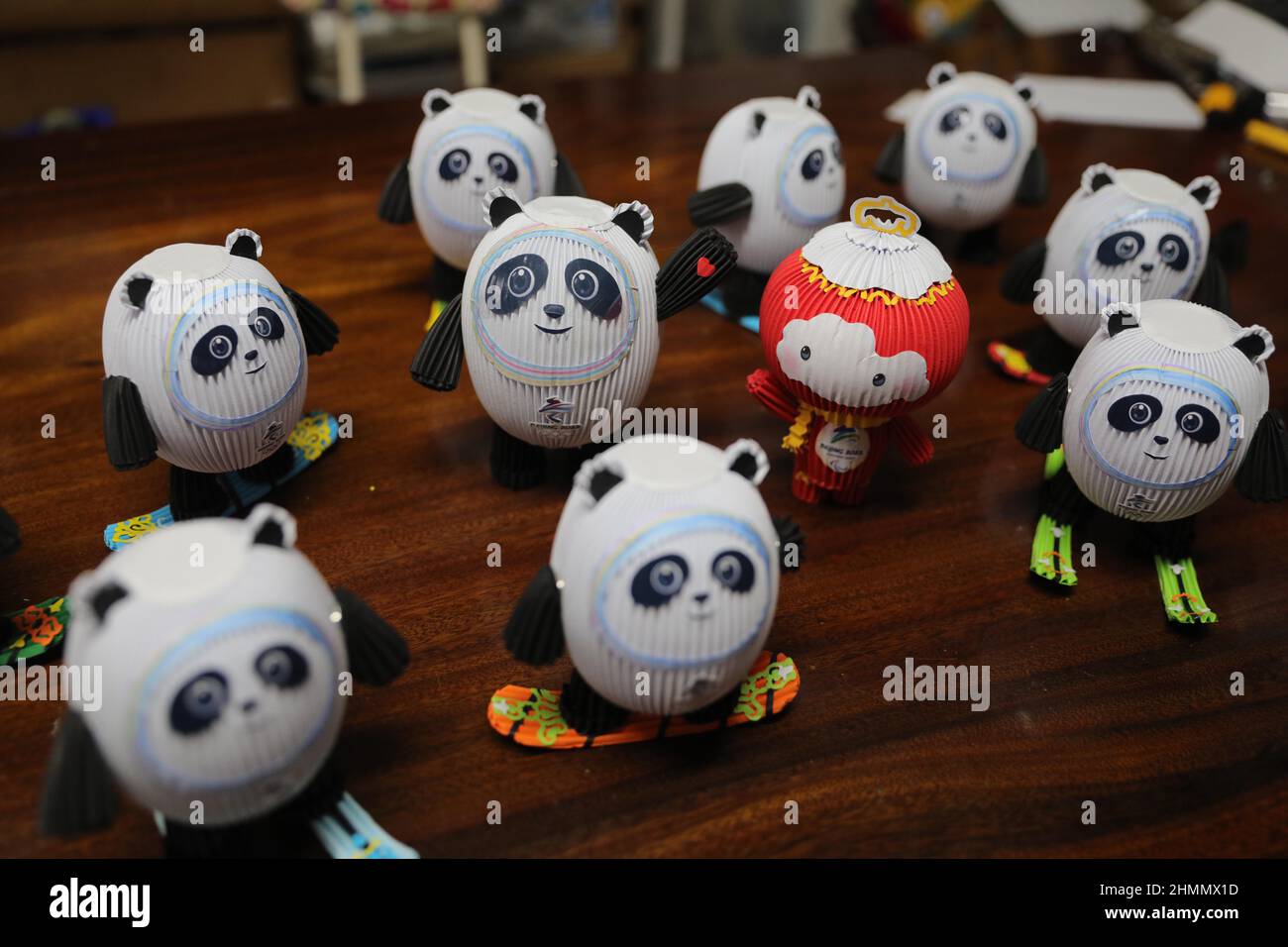 Shenyang. 10th Feb, 2022. Photo taken on Feb. 10, 2022 shows mascots of Beijing 2022 Olympic ...