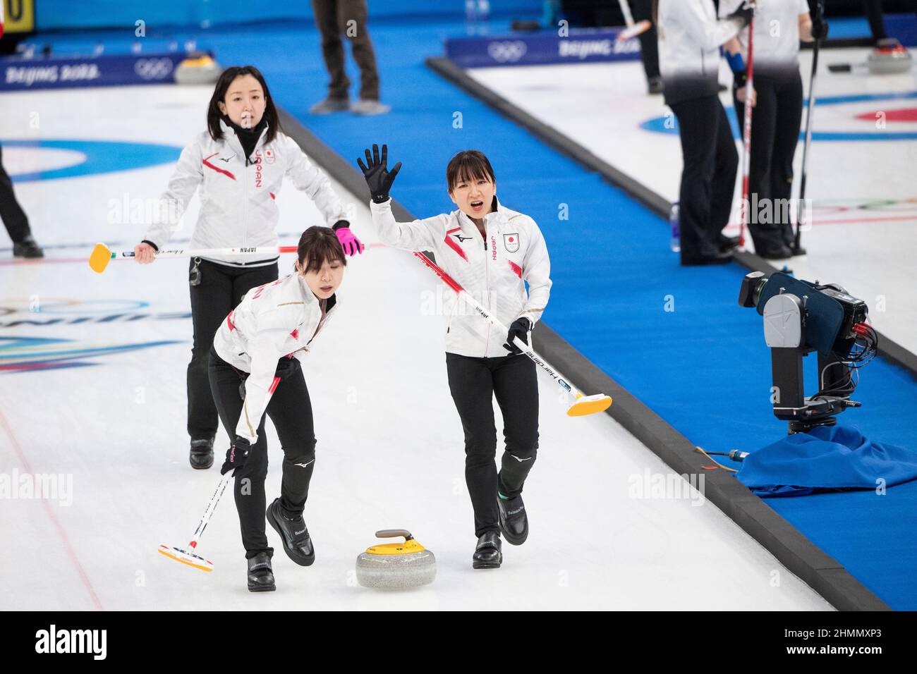 Japan's Team (JPN) February 11, 2022 Olympic Curling - Canada vs Japan ...