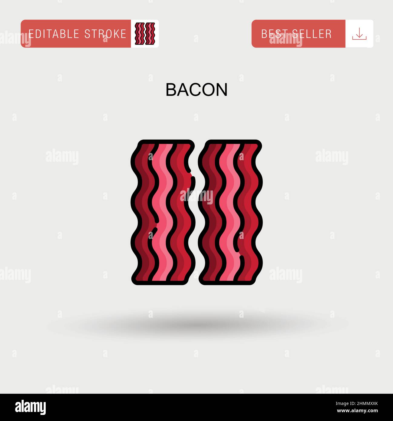 Streaky bacon cooked Stock Vector Images - Alamy