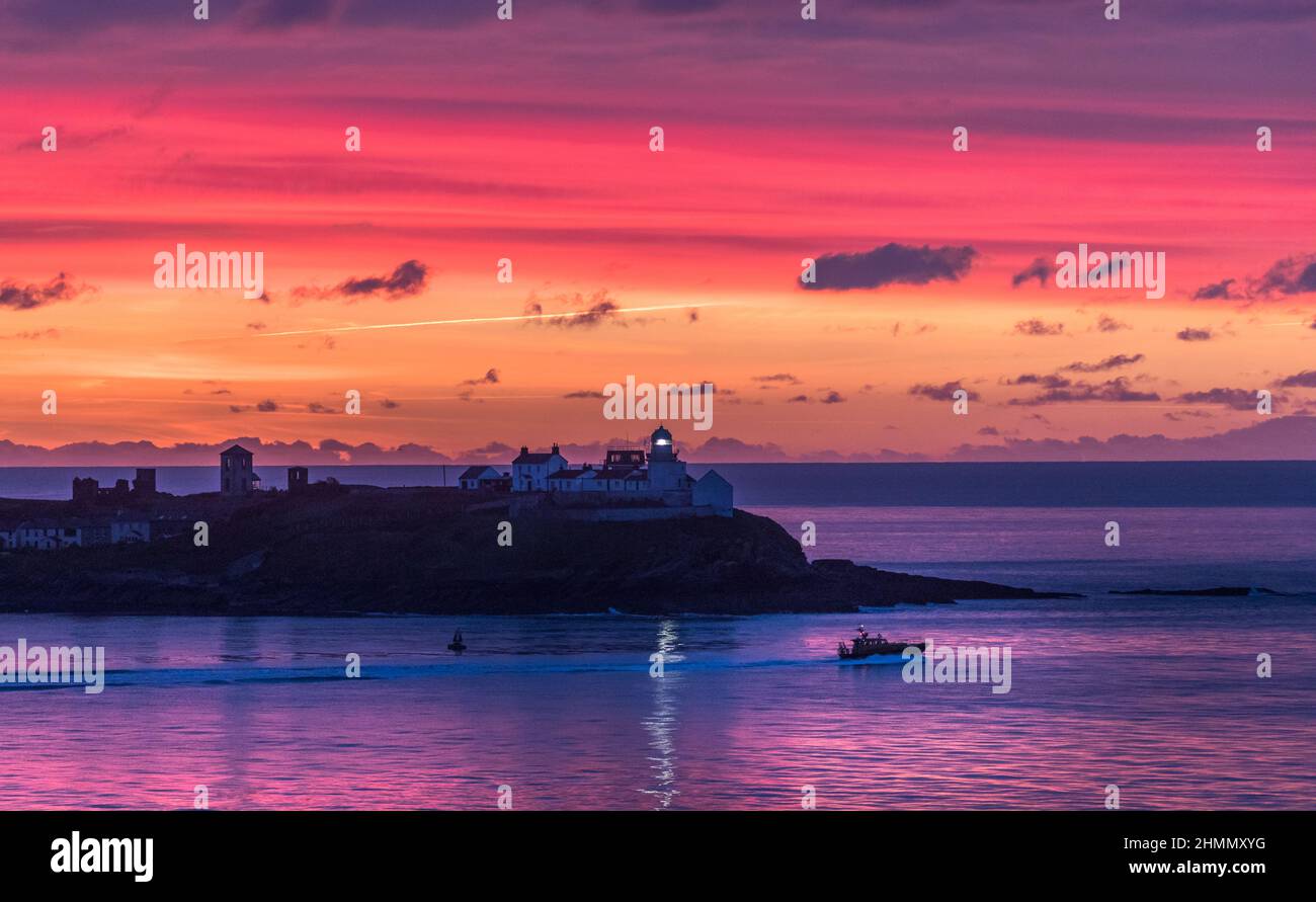Roches Point, Cork, 11th February 2022. Pilot boat Fáilte passes the ...