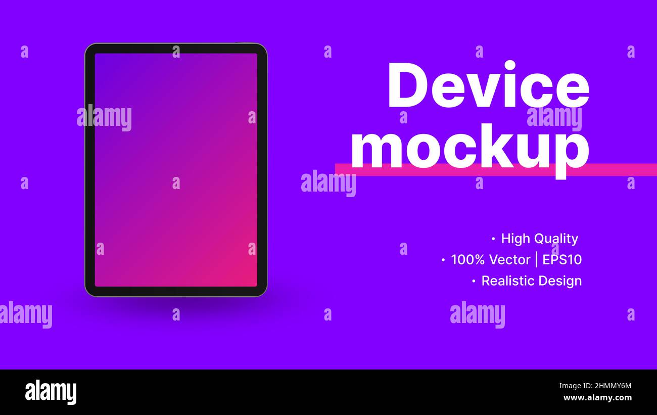 Website Advertisement Banner. Tablet Front View with Blank Screen ...