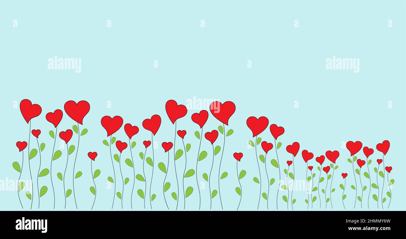 Heart meadow flowers love Stock Vector Images - Alamy