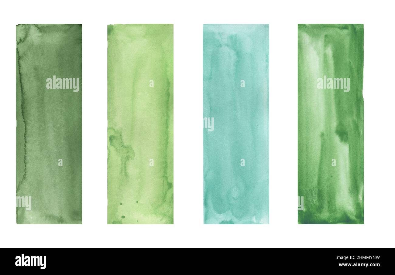 Watercolor green color palette Backgrounds Clipart, Brush strokes ...