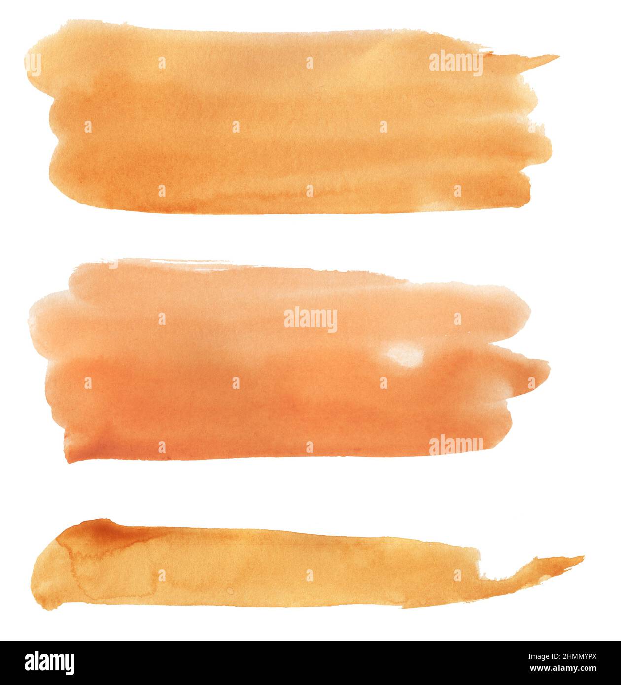 Watercolor orange color Backgrounds Clipart, Brush strokes illustration ...