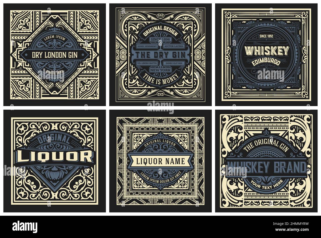 Set of 6 labels. Western style Stock Vector Image & Art - Alamy