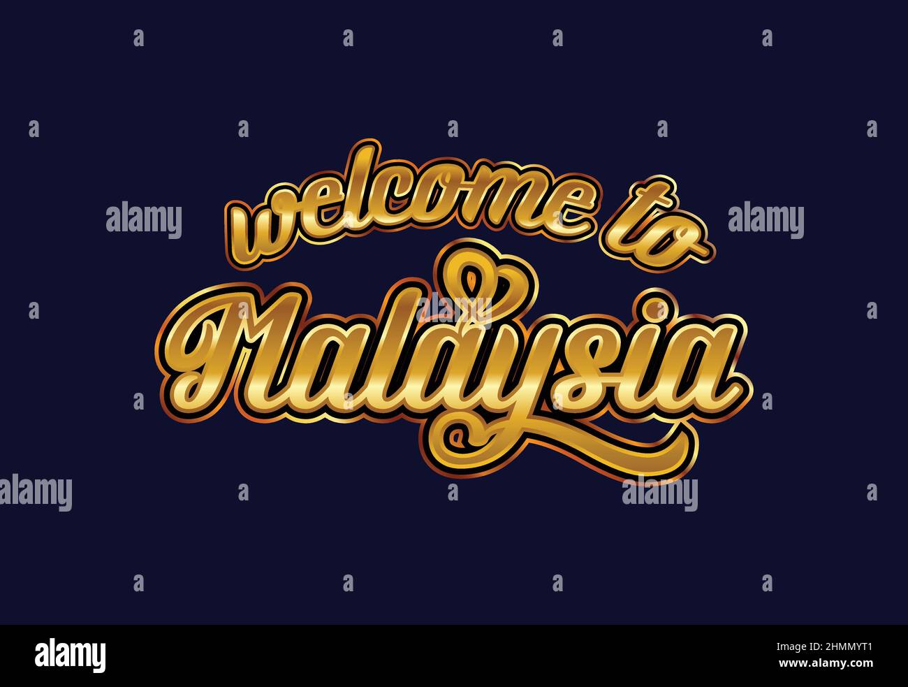 Welcome To Malaysia Word Text Creative Font Design Illustration