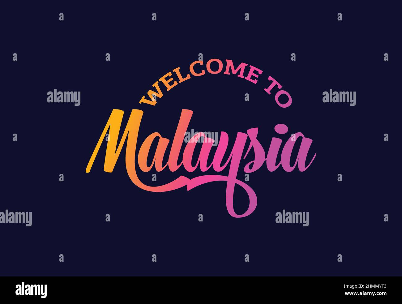 Welcome To Malaysia Word Text Creative Font Design Illustration ...