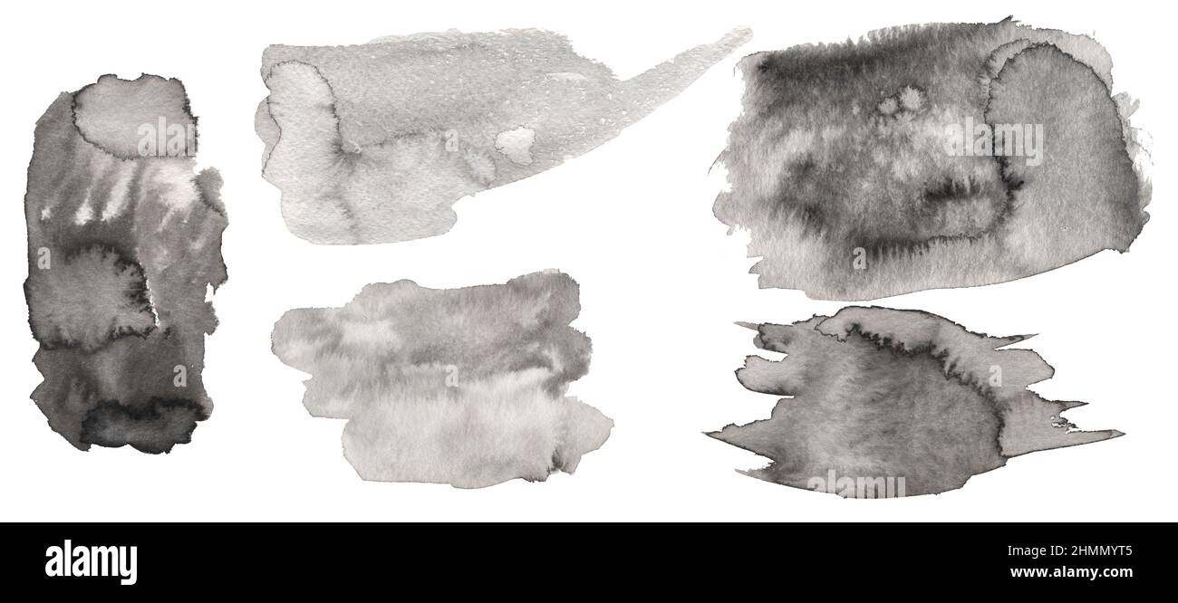 Watercolor black color Backgrounds Clipart, Brush strokes illustration ...