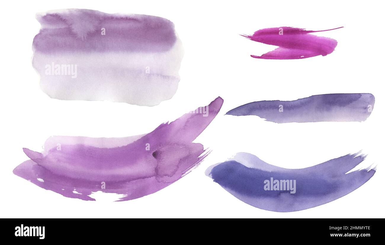 Watercolor violet color Backgrounds Clipart, Brush strokes illustration ...