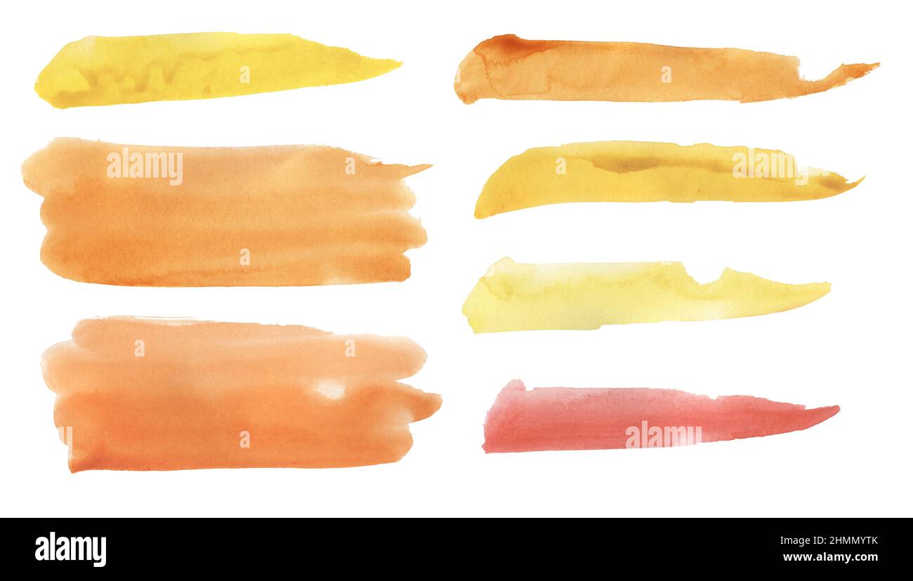 Watercolor Orange Backgrounds Clipart, Brush strokes illustration ...