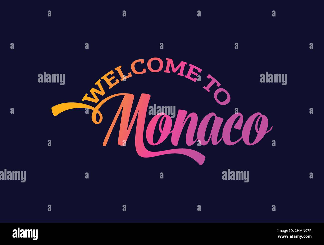 Welcome To Monaco Word Text Creative Font Design Illustration. Welcome ...