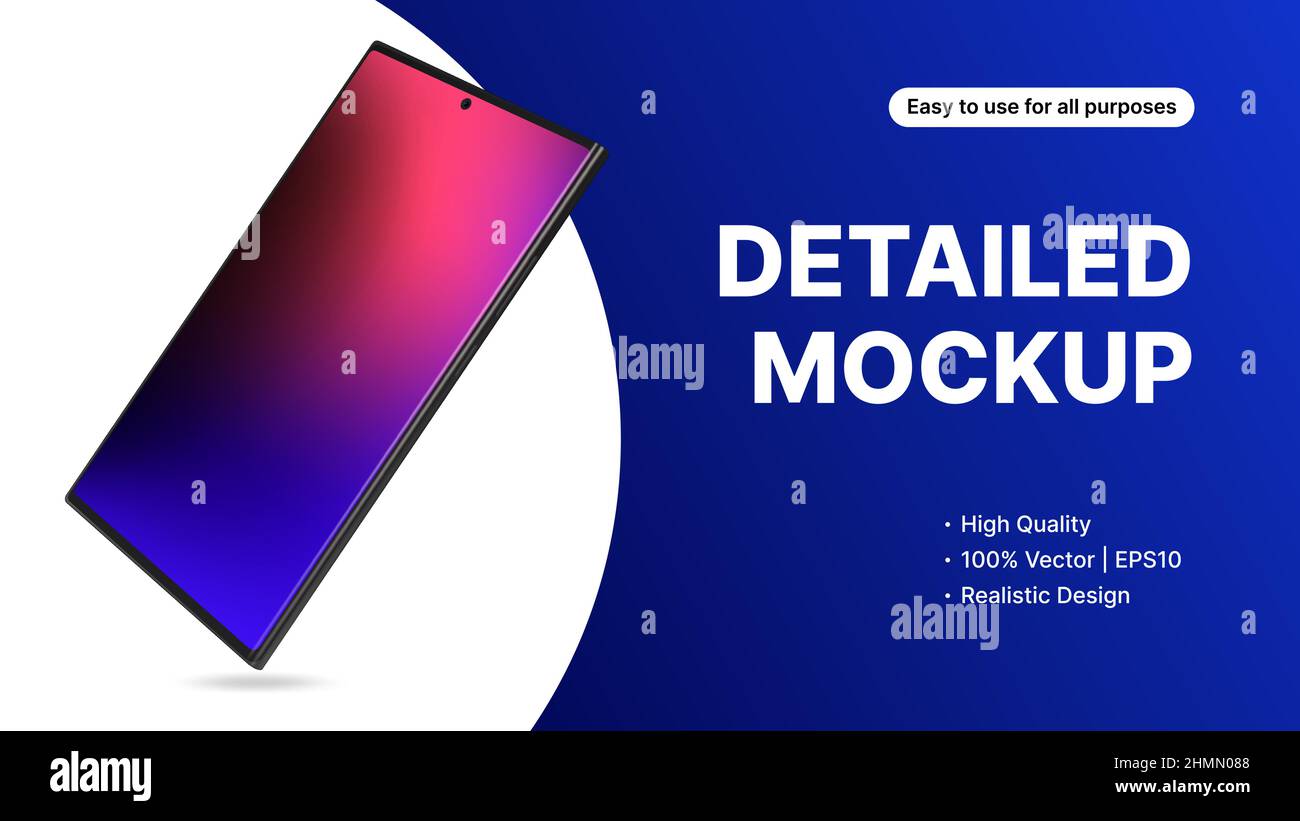 Blue and White Tablet Presentation Mockup. Editable Device Design ...