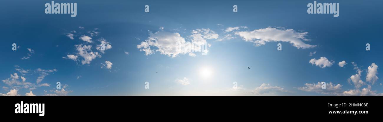 Blue sky panorama with Cirrus clouds. Seamless hdr 360 degree pano in ...