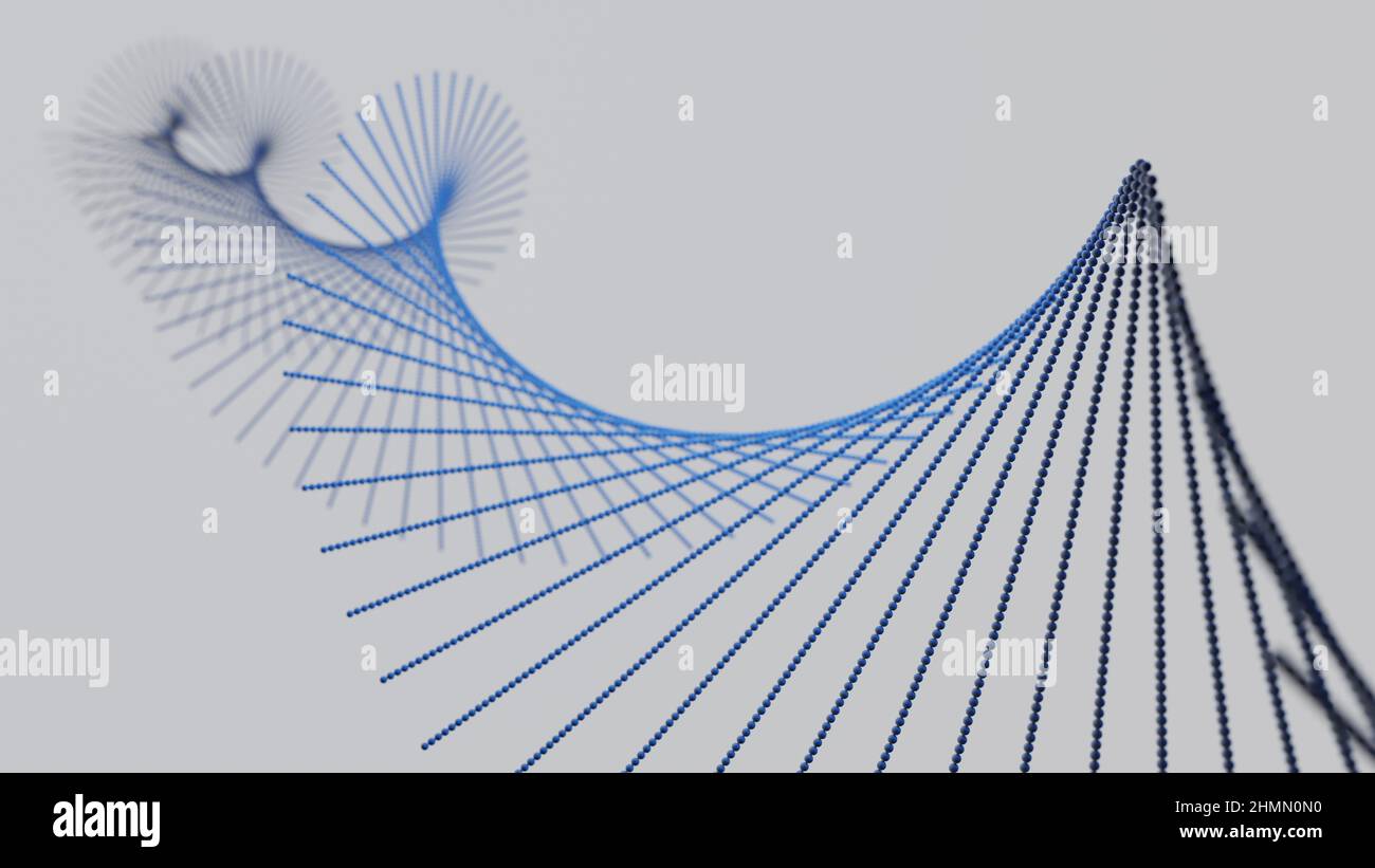 Abstract illustration of a waving and twisting geometric structure ...