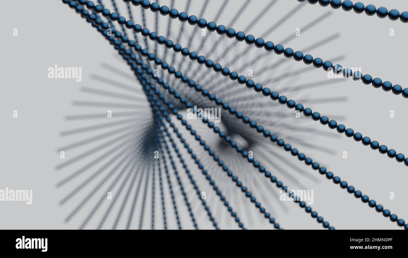 Abstract illustration of a waving and twisting geometric structure ...