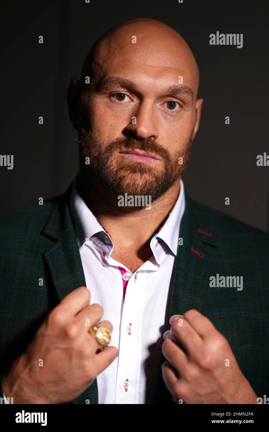 Tyson Fury during an interview at the Park Plaza Waterloo, London ...