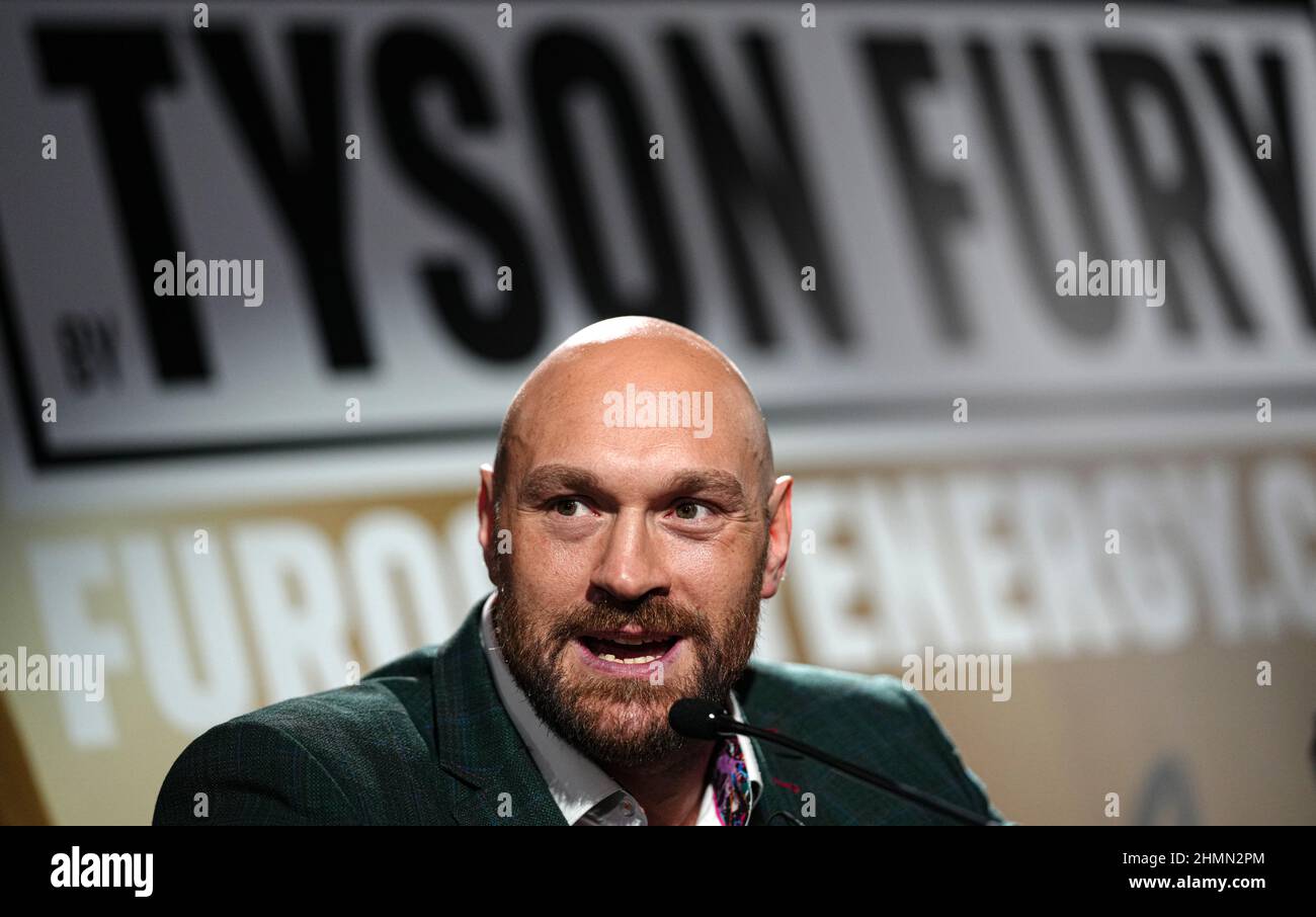 Tyson Fury during an interview at the Park Plaza Waterloo, London ...