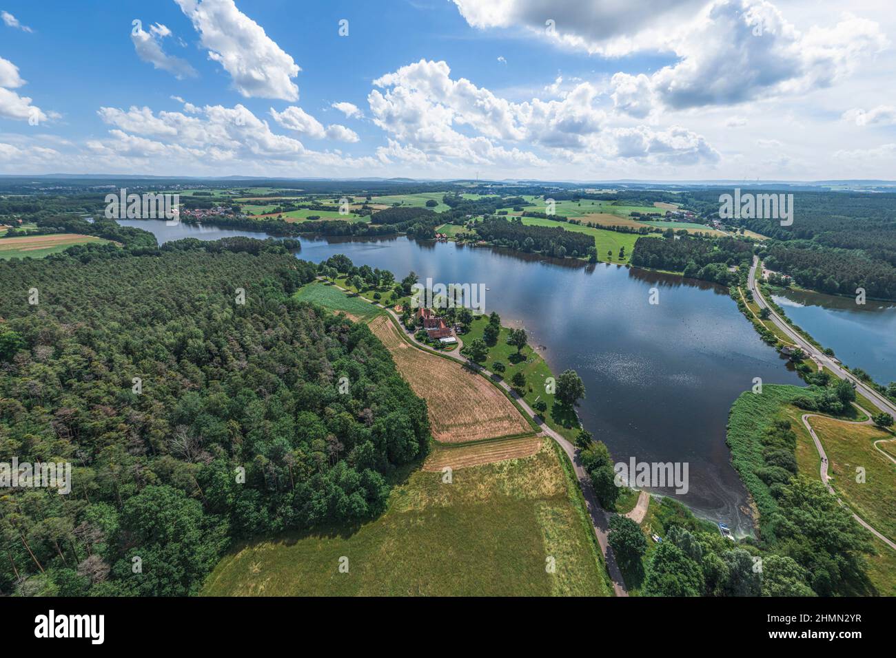 View to the Rothsee, part of Lake District in Middle Franconia Stock ...