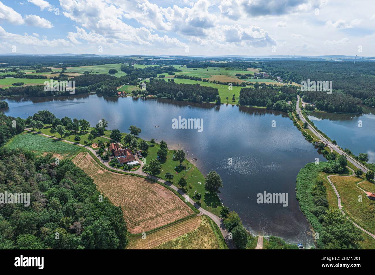 View to the Rothsee, part of Lake District in Middle Franconia Stock ...