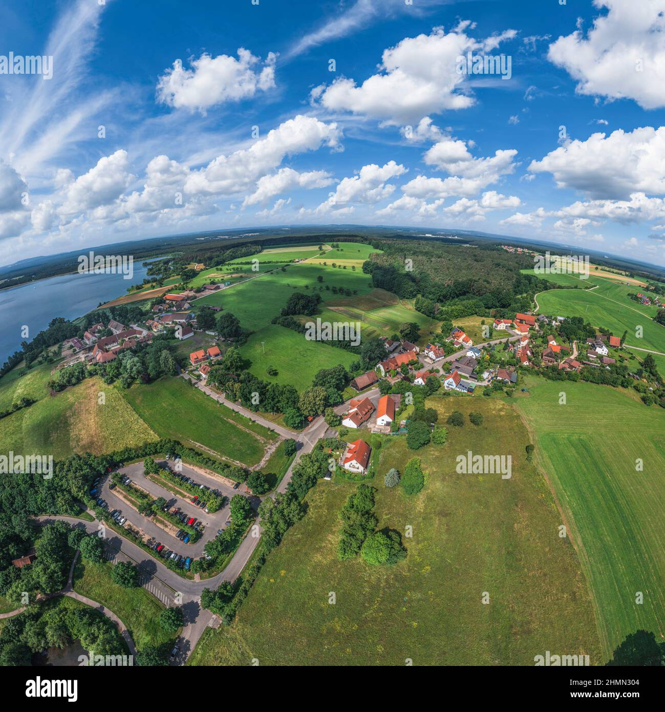 View to the Rothsee, part of Lake District in Middle Franconia Stock ...