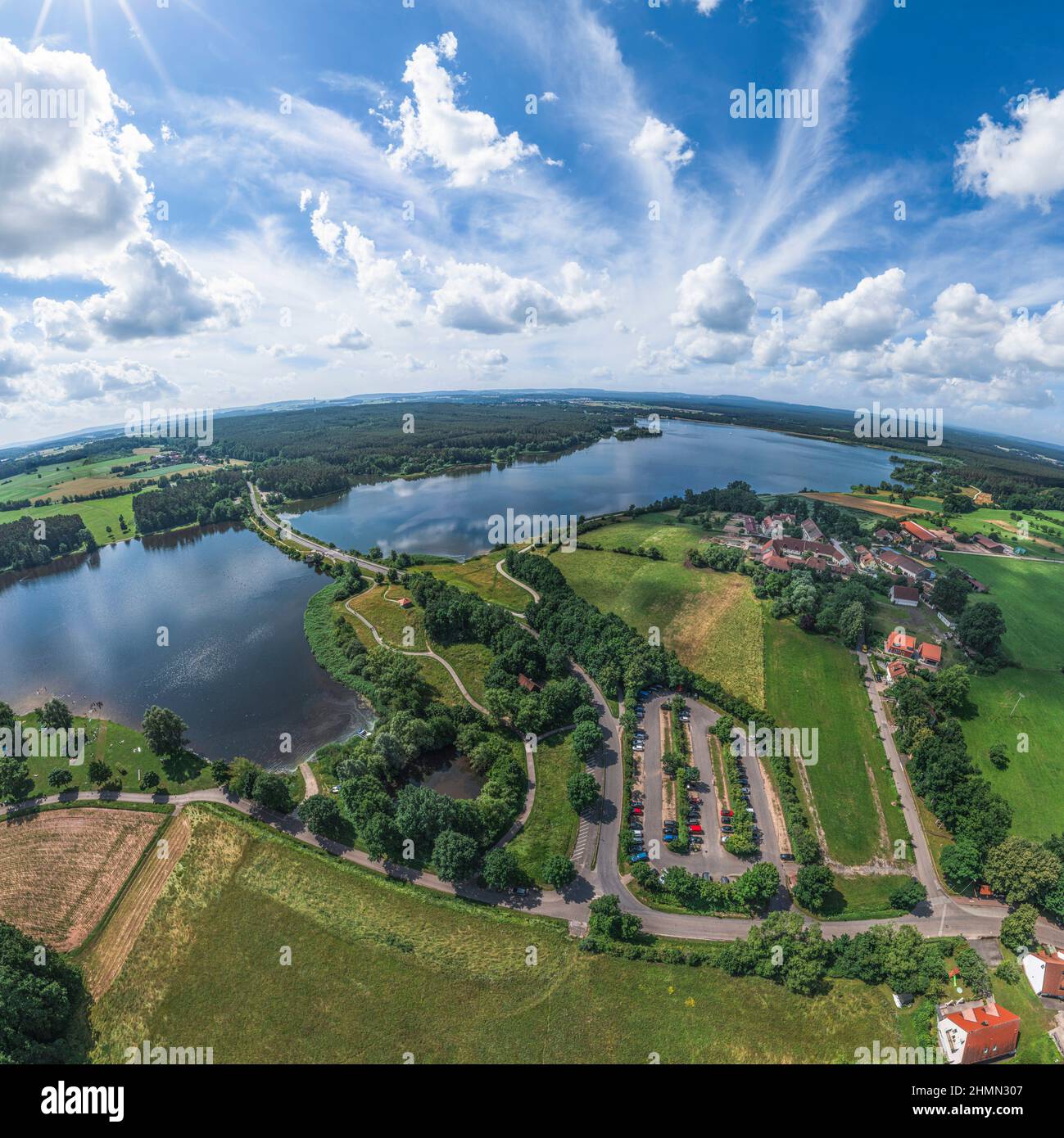 View to the Rothsee, part of Lake District in Middle Franconia Stock ...