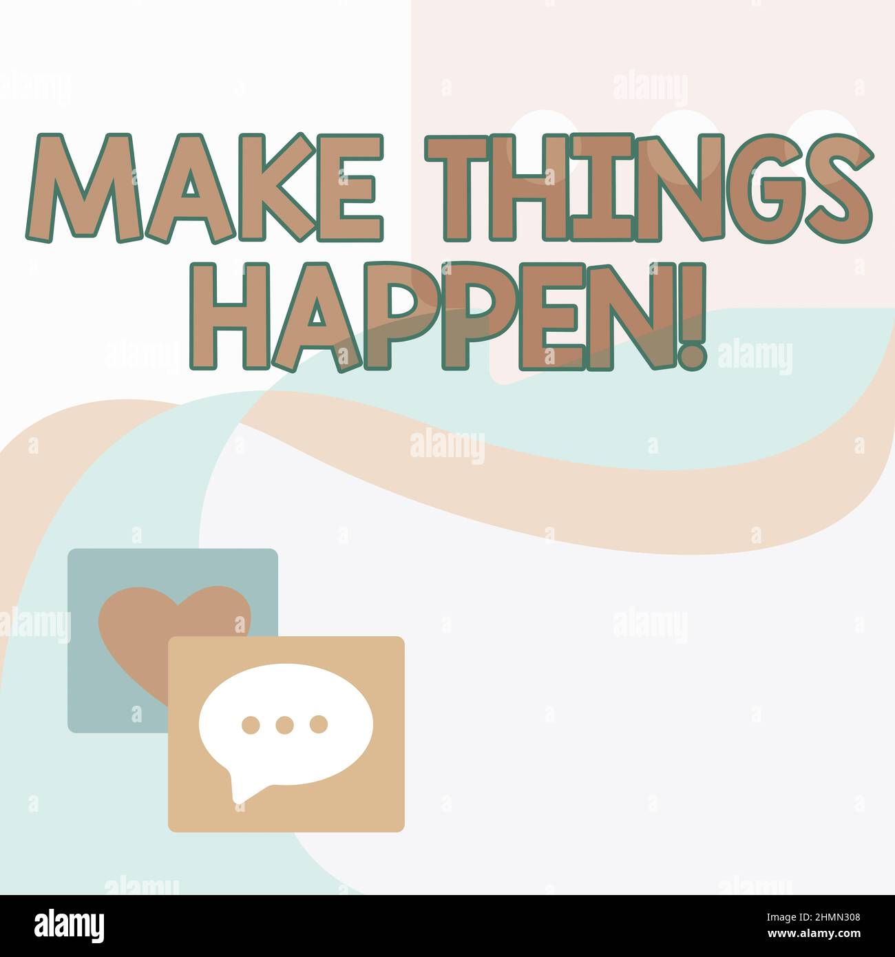 Text caption presenting Make Things Happen. Business overview Exert ...