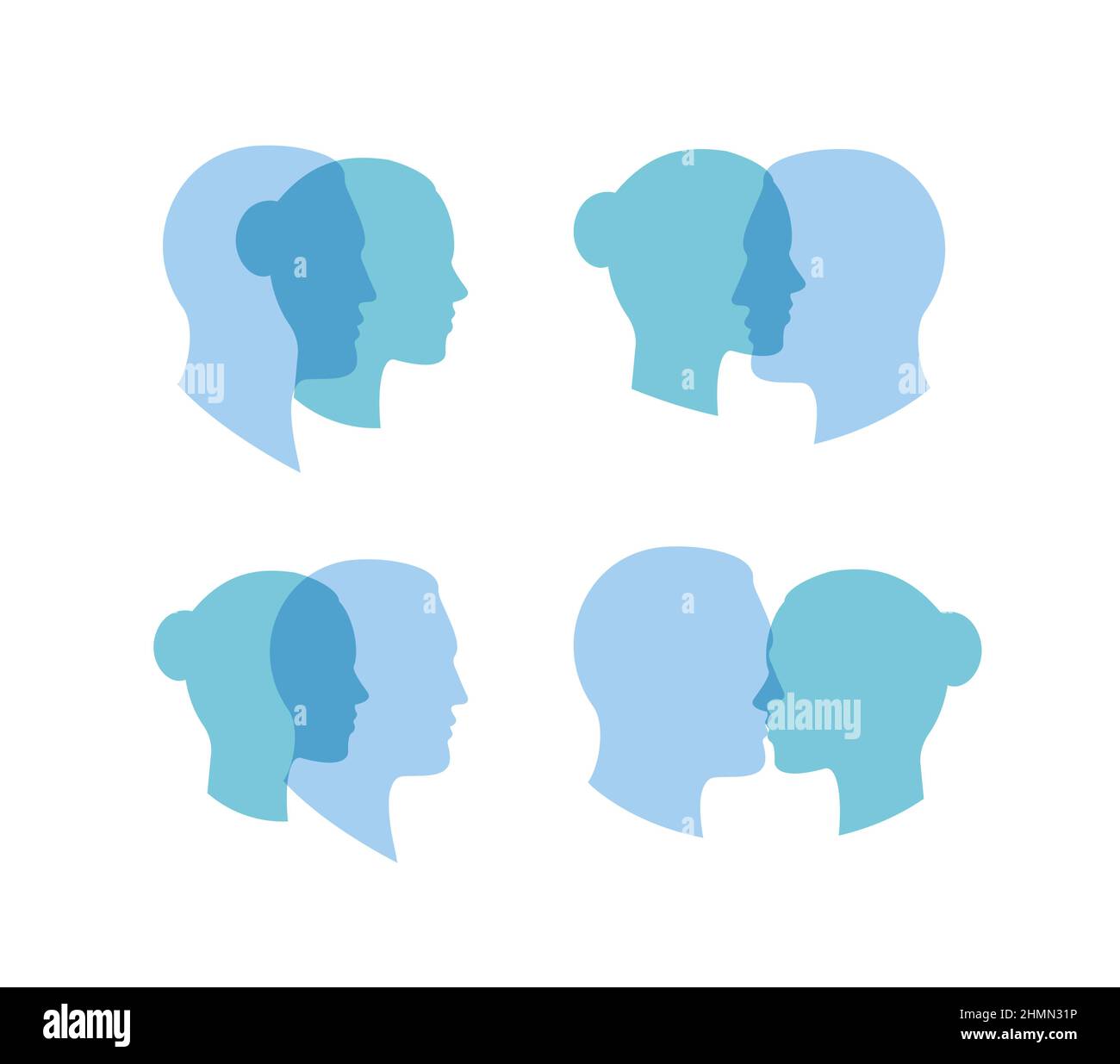 Mental and gender identification symbol, bipolar mental issue ...