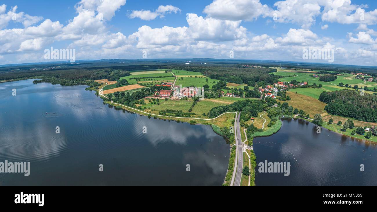 View to the Rothsee, part of Lake District in Middle Franconia Stock ...