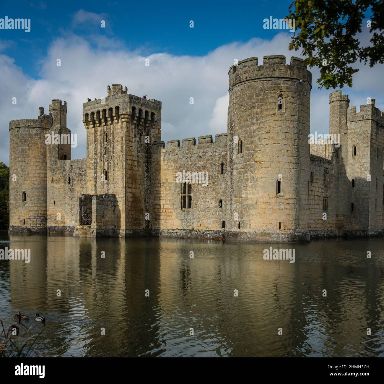 Bodiam Castle, 14th-century moated castle, East Sussex, UK Stock Photo ...