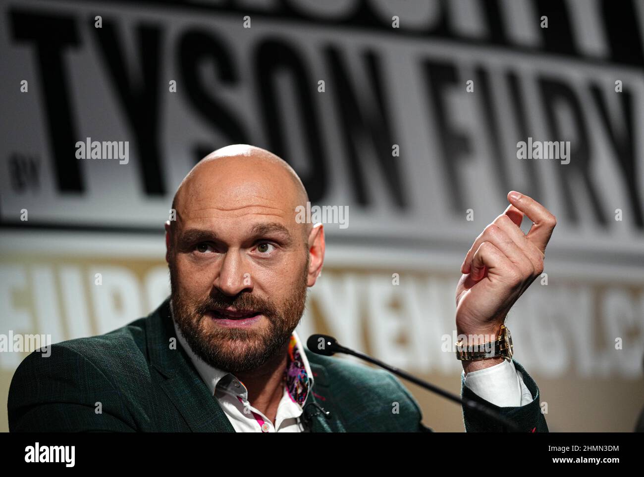 Tyson Fury during an interview at the Park Plaza Waterloo, London ...