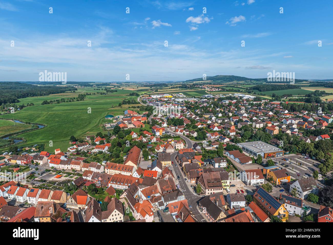 Aerial view to Wassertrüdingen in Middle Franconia Stock Photo - Alamy