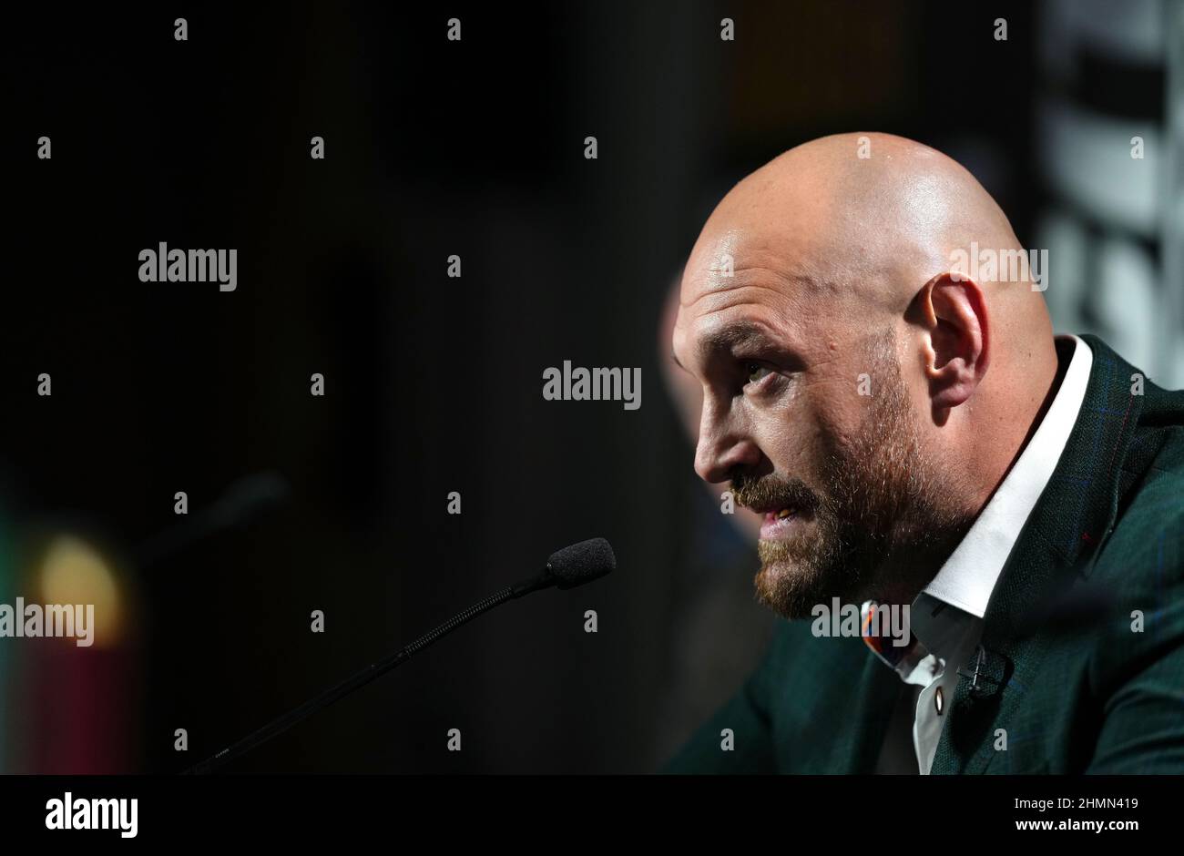 Tyson Fury during an interview at the Park Plaza Waterloo, London ...
