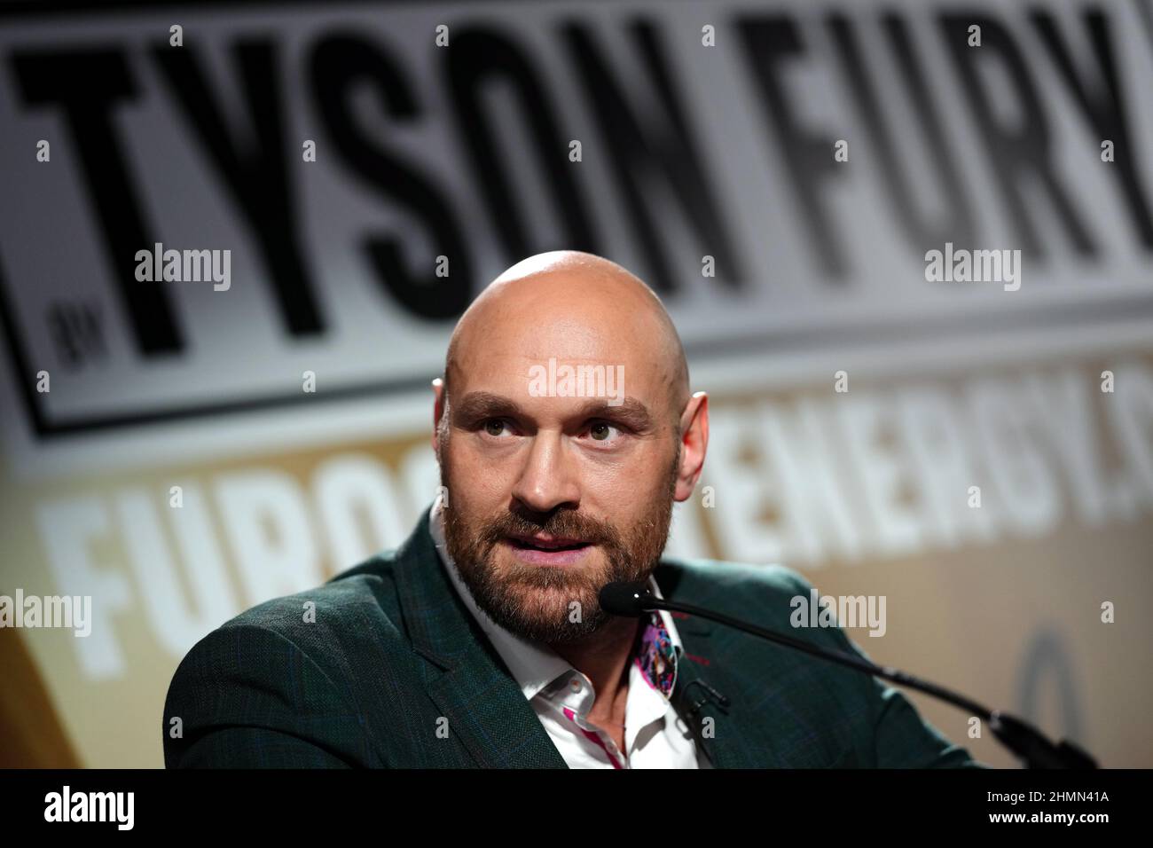 Tyson Fury during an interview at the Park Plaza Waterloo, London ...