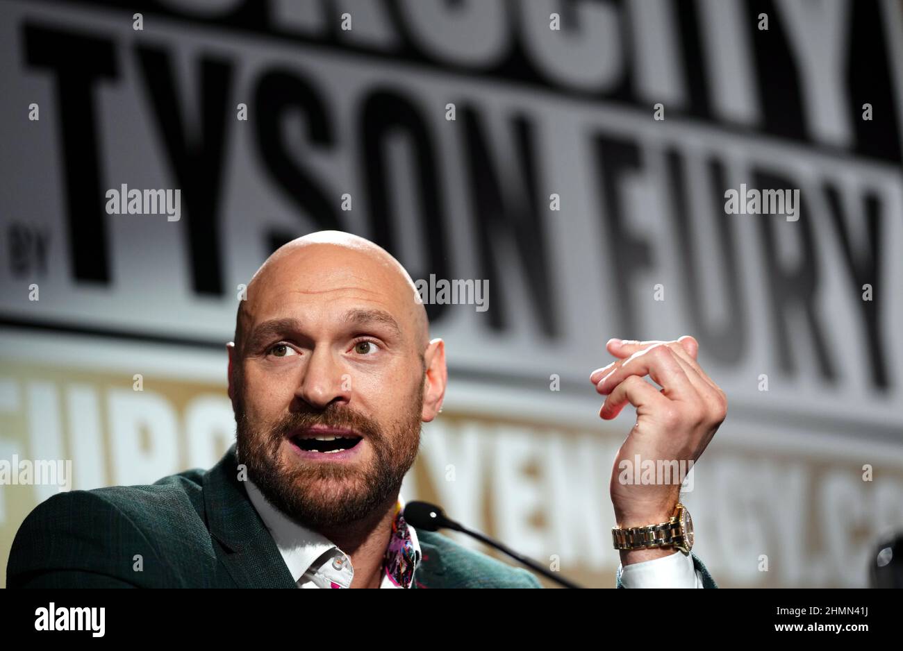 Tyson Fury during an interview at the Park Plaza Waterloo, London ...